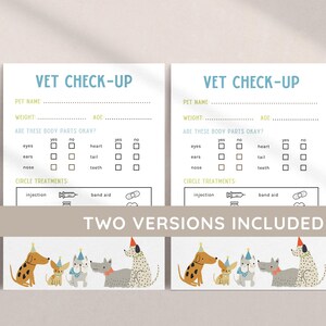 Puppy Vet Check-up Game, Printable Dog Birthday Party Game Template ...