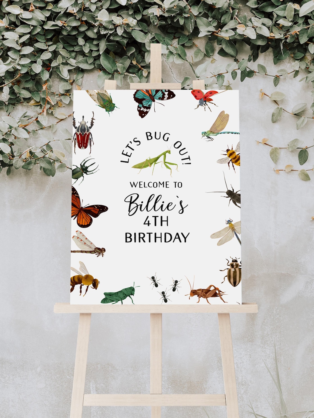 Bug Birthday Welcome Sign, Insect Party Sign, Bugs Birthday Party ...
