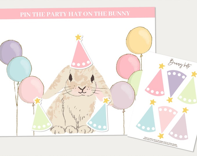 Pin the Tail on the Bunny Game, Printable Bunny Party Game, Easter ...