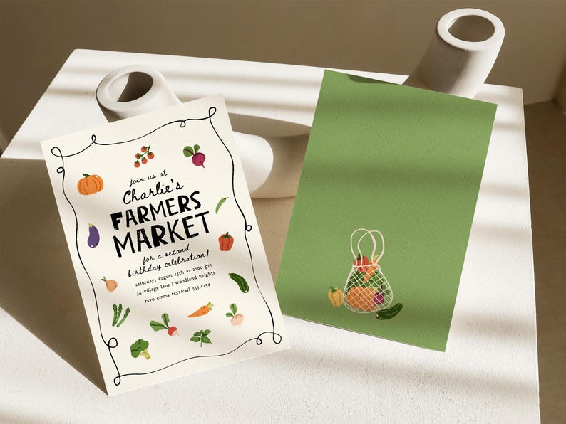 Farmers Market Birthday Invitation, Editable Farmer's Market 2nd ...