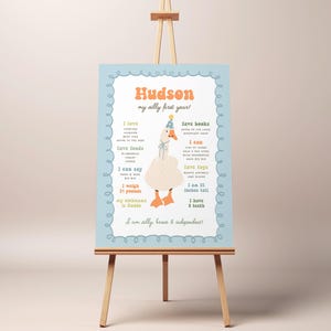 Silly Goose Milestone Board, Printable One Silly Goose Birthday Decor ...