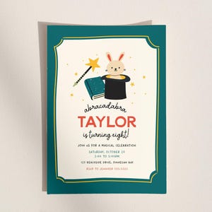 Magic Birthday Party Invite, Editable Magician Birthday Invitation ...