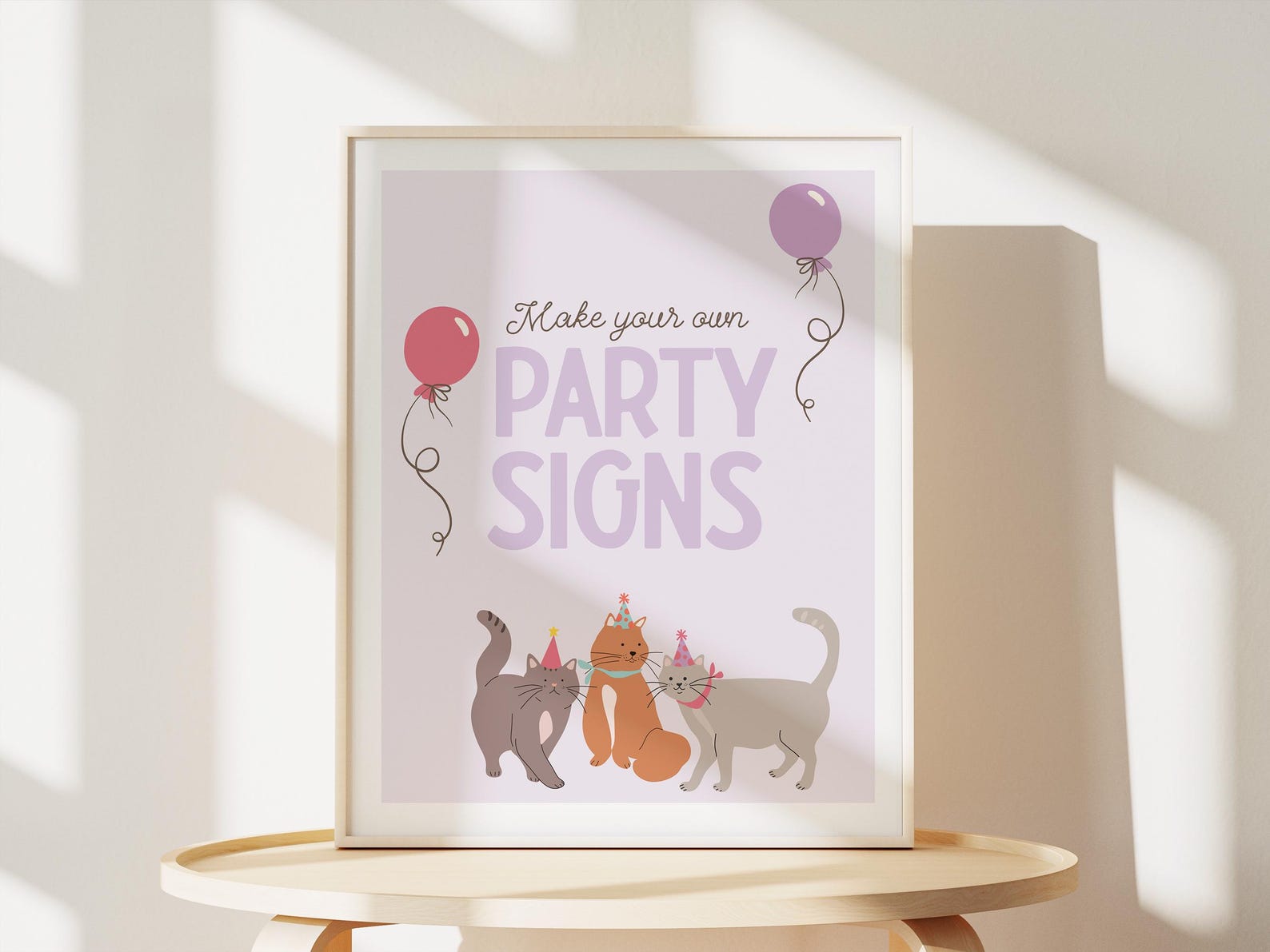 Cat Happy Birthday Banner, Printable Kitten Birthday Party Bunting ...