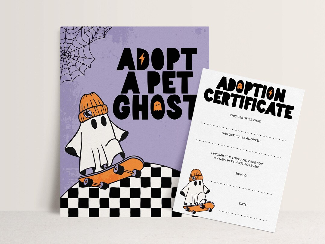 Adopt a Ghost Party Game, Halloween Birthday Party Game, Skateboarding ...