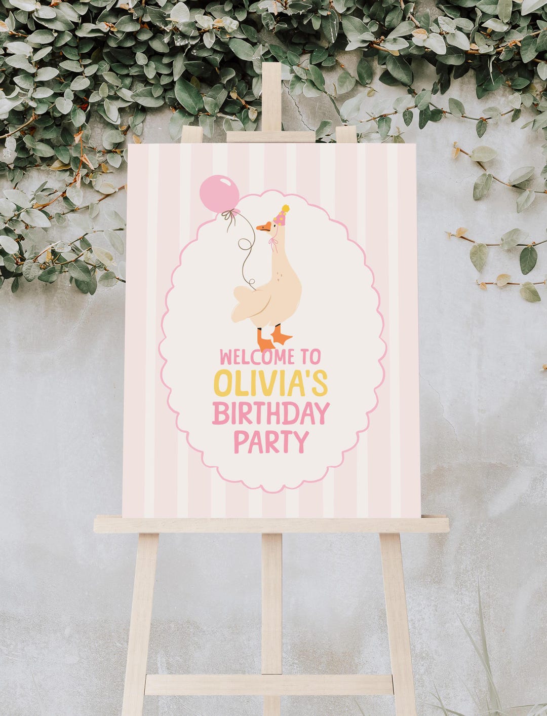 Silly Goose Birthday Welcome Sign, Girl 1st Birthday Party Welcome ...