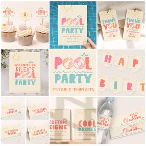 Pool Party Welcome Sign, Hand Drawn Summer Party Welcome Poster B761 - Etsy