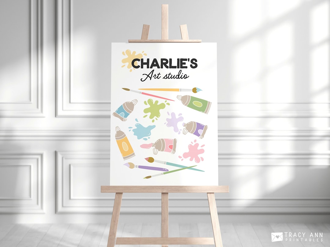 Art Party Welcome Sign Template, Printable Painting Party Poster, Art ...