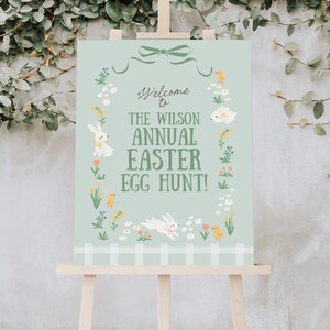 Easter Egg Hunt Welcome Sign, Easter Party Welcome Poster Template ...