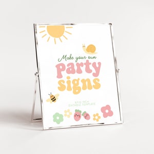 Summer Birthday Party Signs, Cute Garden Party Decor, Girl Birthday ...