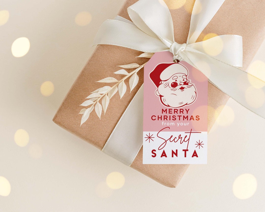 Christmas Gift Tags, Secret Santa Tag Template, Printable Merry ...