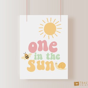 One in the Sun Invitation, Summer Birthday Invitation, Editable ...