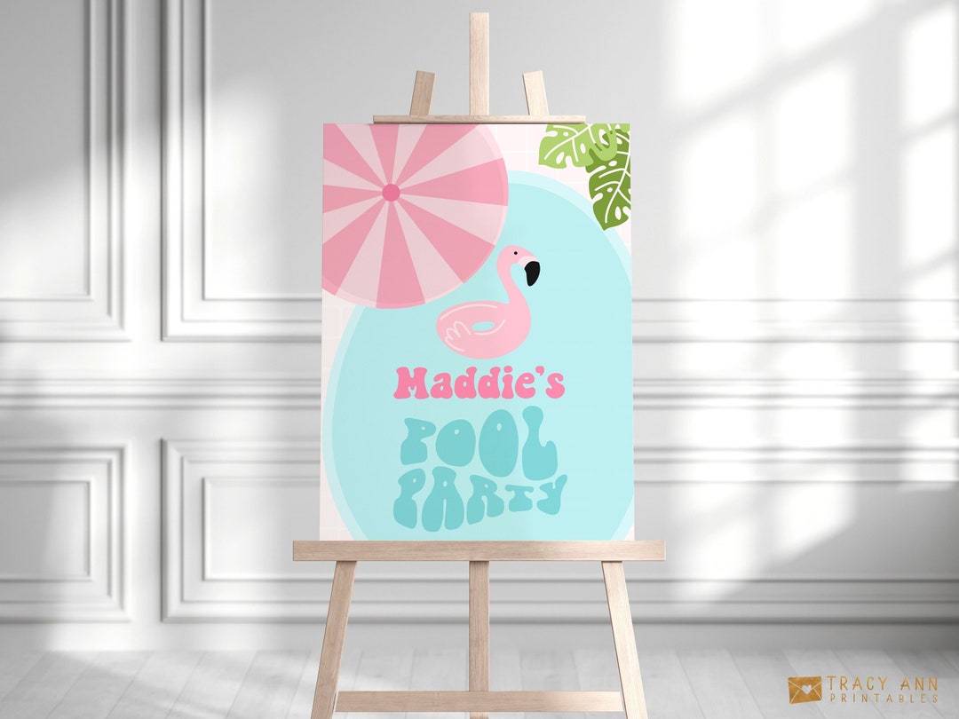 Pool Party Sign Template Printable Party Poster Swim Party - Etsy Canada