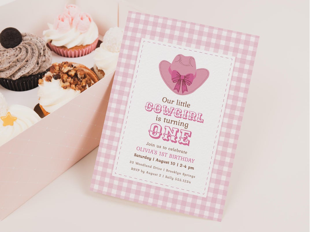 Cowgirl 1st Birthday Invitation, Rodeo Girl First Birthday Invitation ...