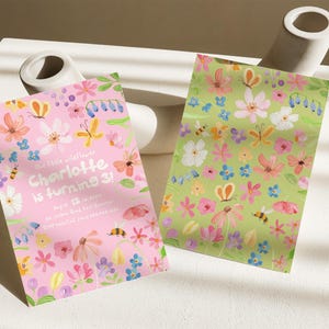 Spring Girl Birthday Invitation, Wildflower Birthday Party Invite ...