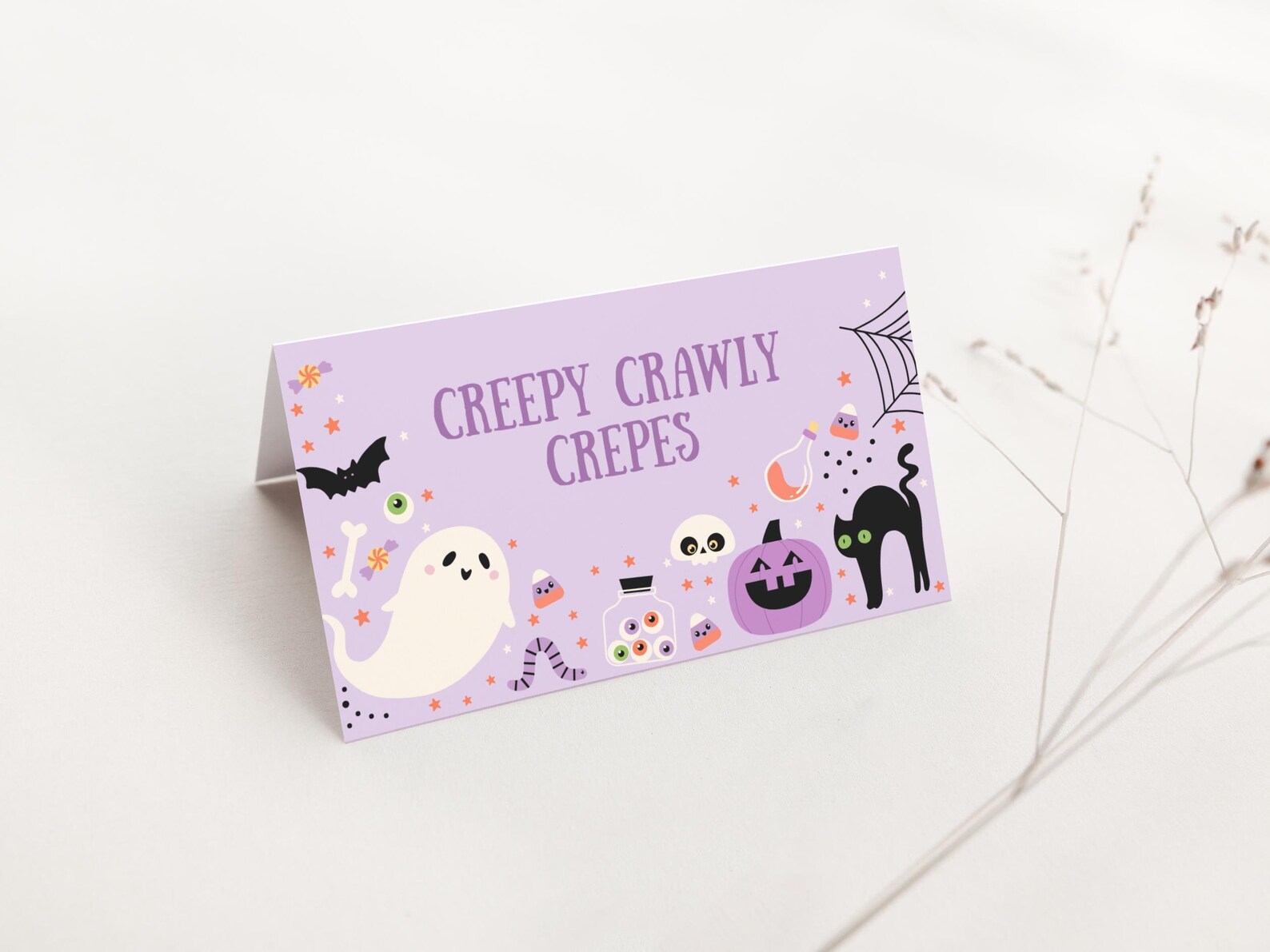 Spooky Birthday Food Labels, Printable Halloween Party Buffet Cards ...