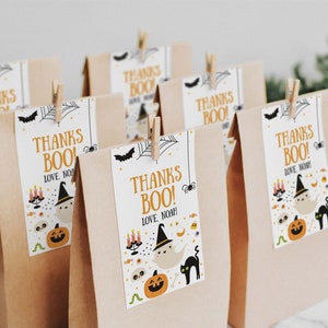 Halloween Birthday Thank You Tags, Printable Thanks Boo Tag Template ...