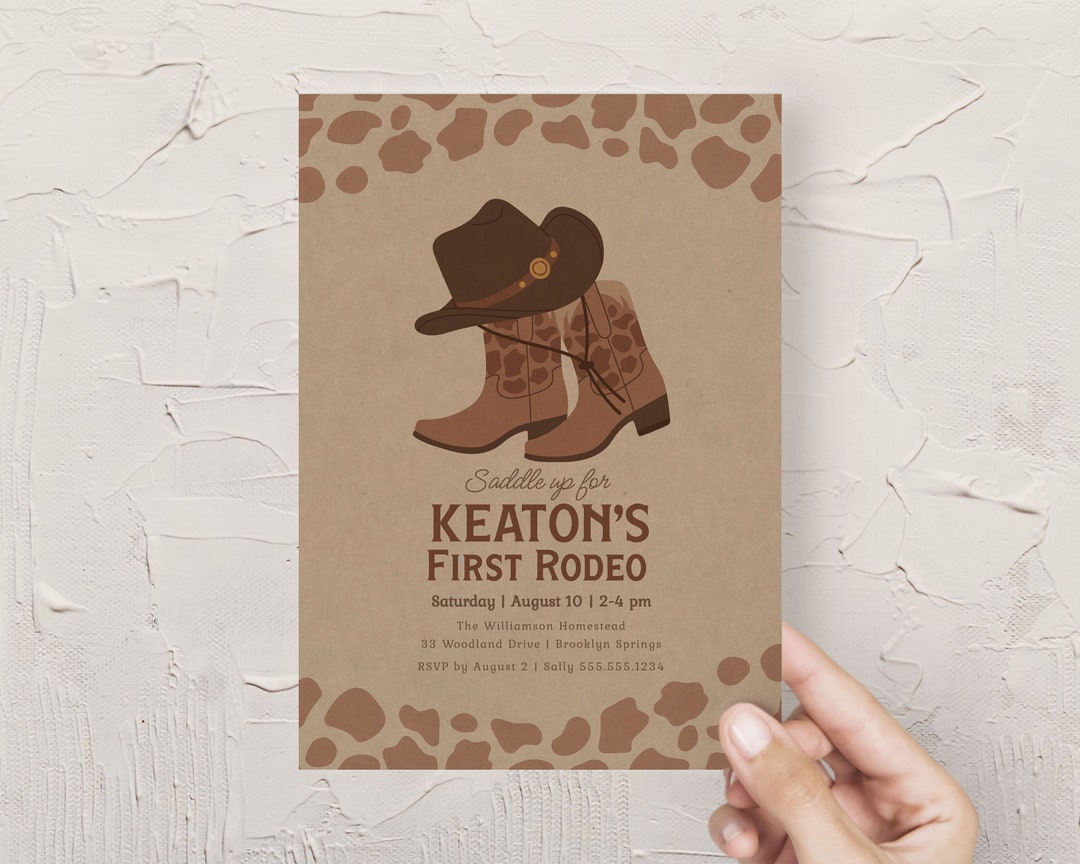 Primera plantilla de invitación de rodeo, invitación de cumpleaños de ...