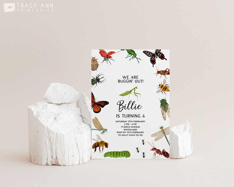 Bug Birthday Invitation Insect Birthday Party Invite - Etsy