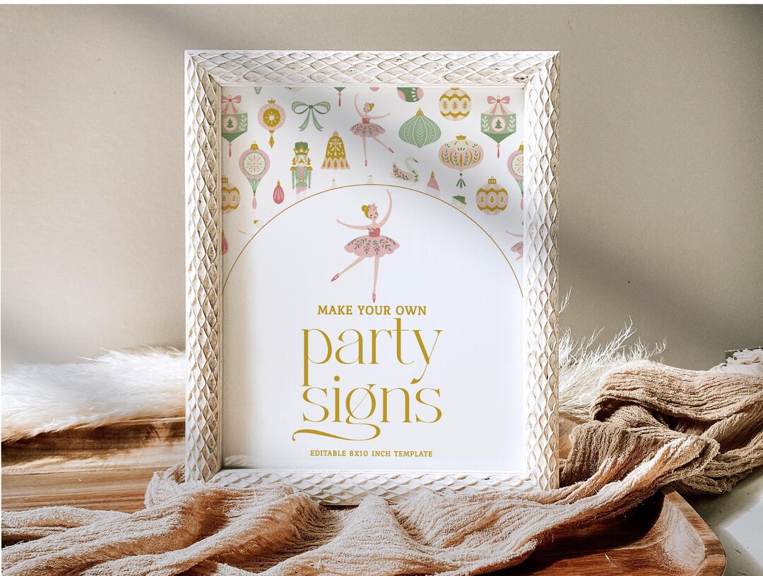 Holiday Girl 1st Birthday Party Signs, Nutcracker 1st Birthday Decor ...