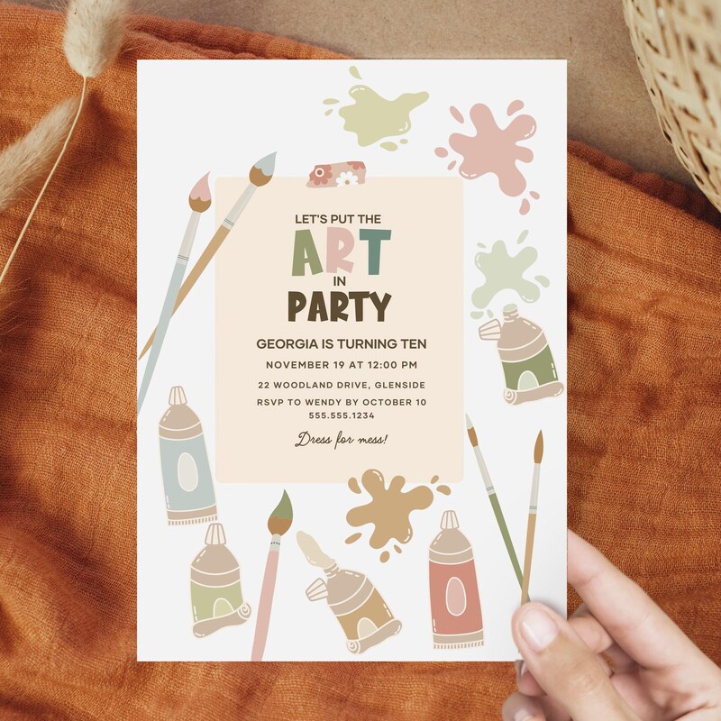Art Party Invitation - Etsy