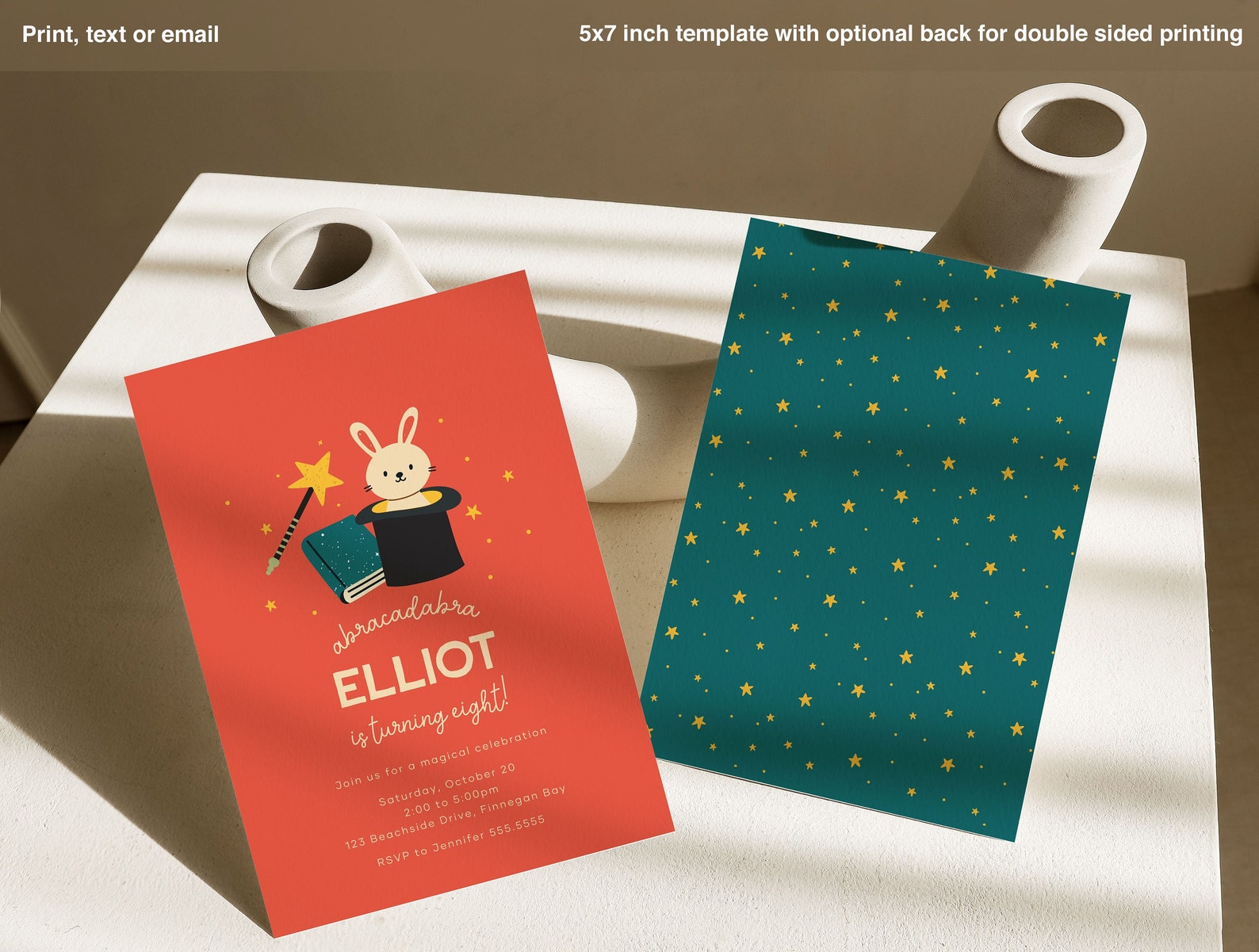 Magic Show Birthday Invitation, Magician Party Invite Editable Template ...