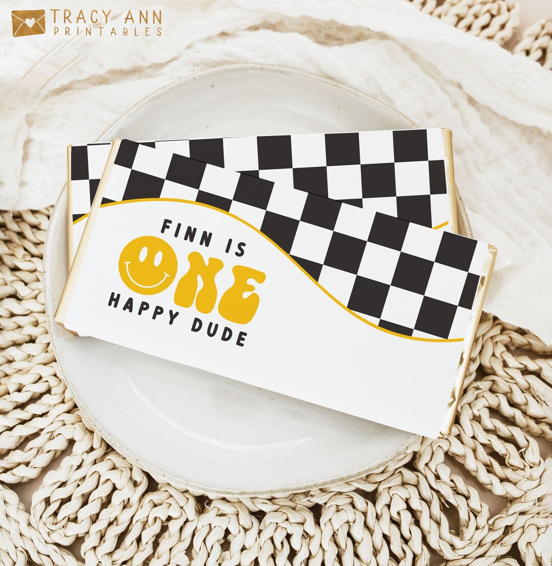 Retro Smile Chocolate Wrapper Template One Happy Dude Party Favor ...