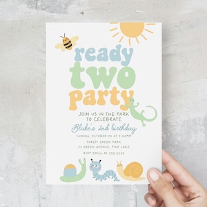 Ready Two Party Invitation, Boy 2nd Birthday Party Invitation Template ...