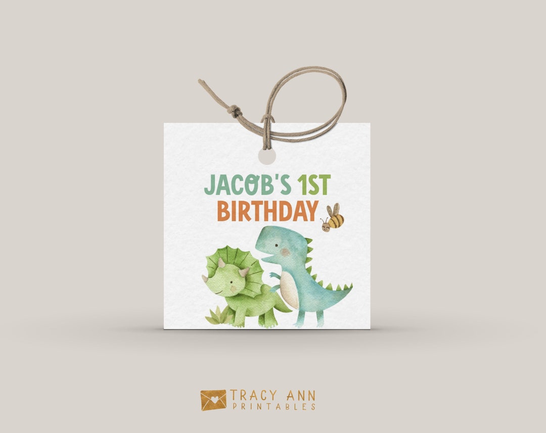 Editable Dinosaur Squares Dinosaur Party Favour Tags - Etsy