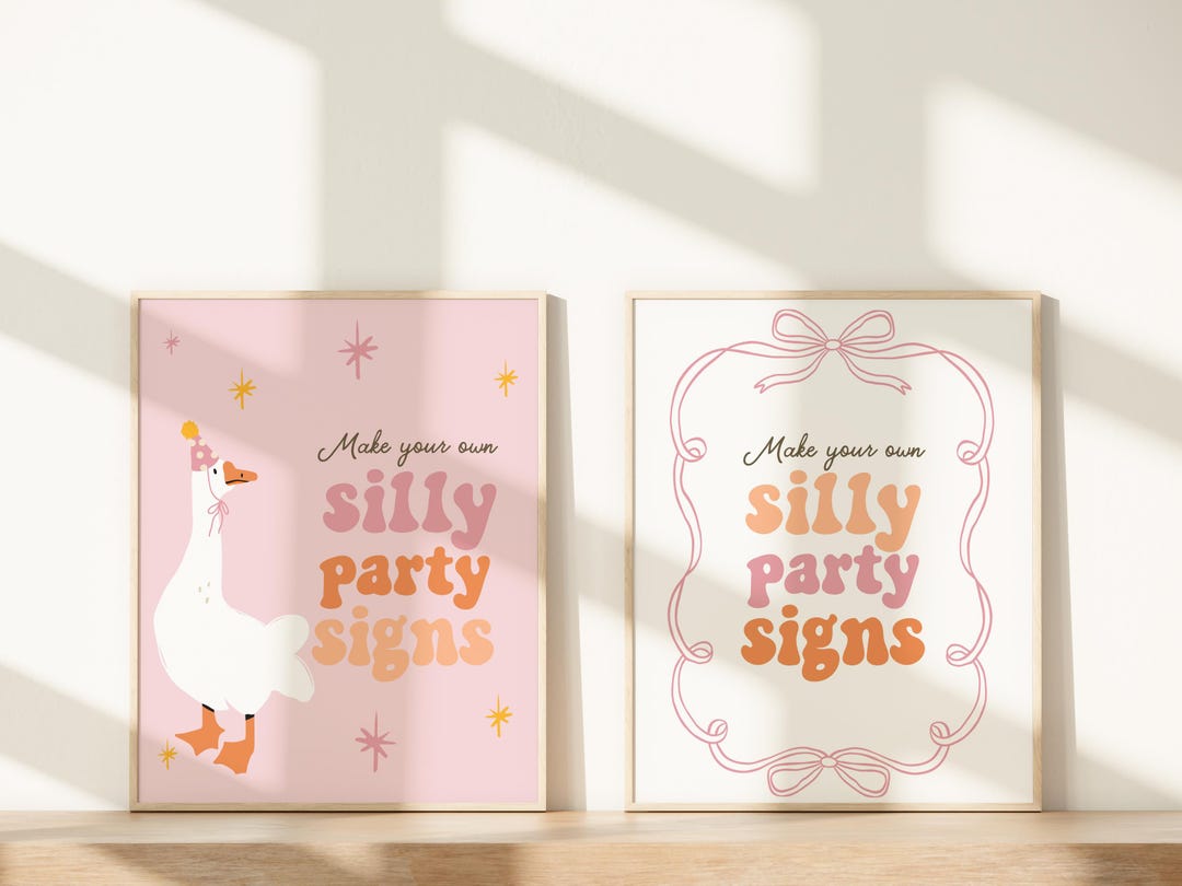 Silly Goose Party Signs, Printable One Silly Goose Party Sign Template ...