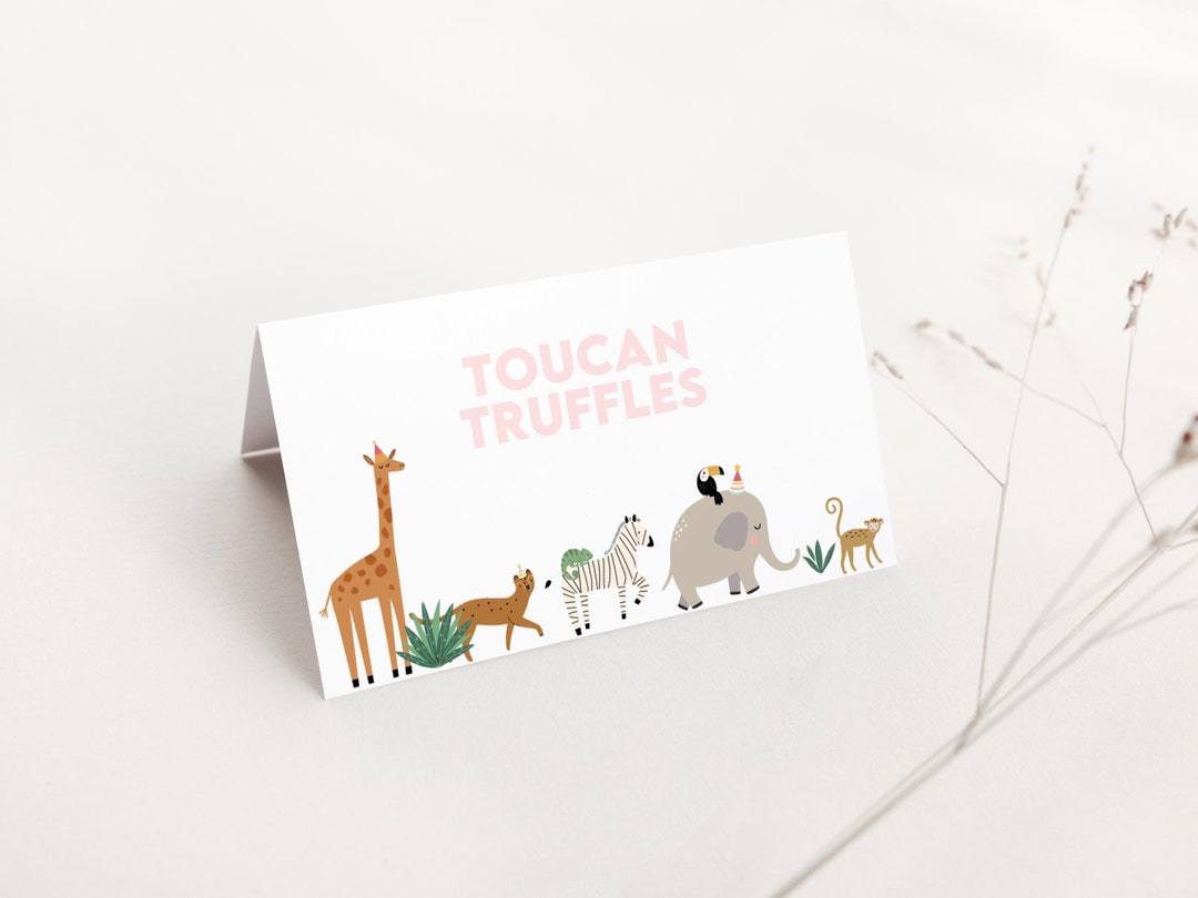 Wild One Food Labels, Safari Girl Birthday Food Tents, Printable Jungle ...