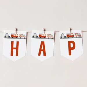 Fire Engine Birthday Banner Template, Boy Birthday Bunting, Emergency ...