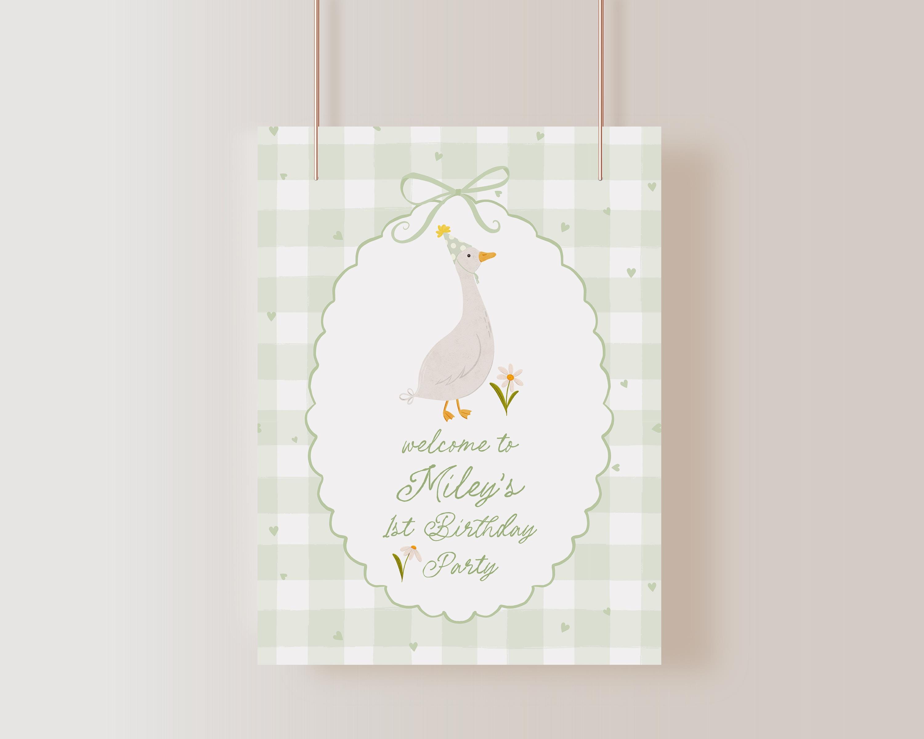 One Silly Goose Welcome Sign, Goose 1st Birthday Party Welcome Sign ...