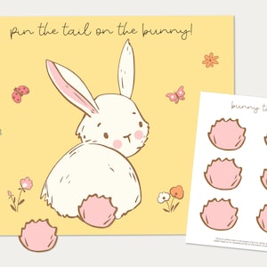 Pin the Tail on the Bunny Party Game, Printable Pin the Tail Birthday ...