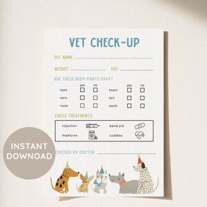 Puppy Vet Check-up Game, Printable Dog Birthday Party Game Template ...