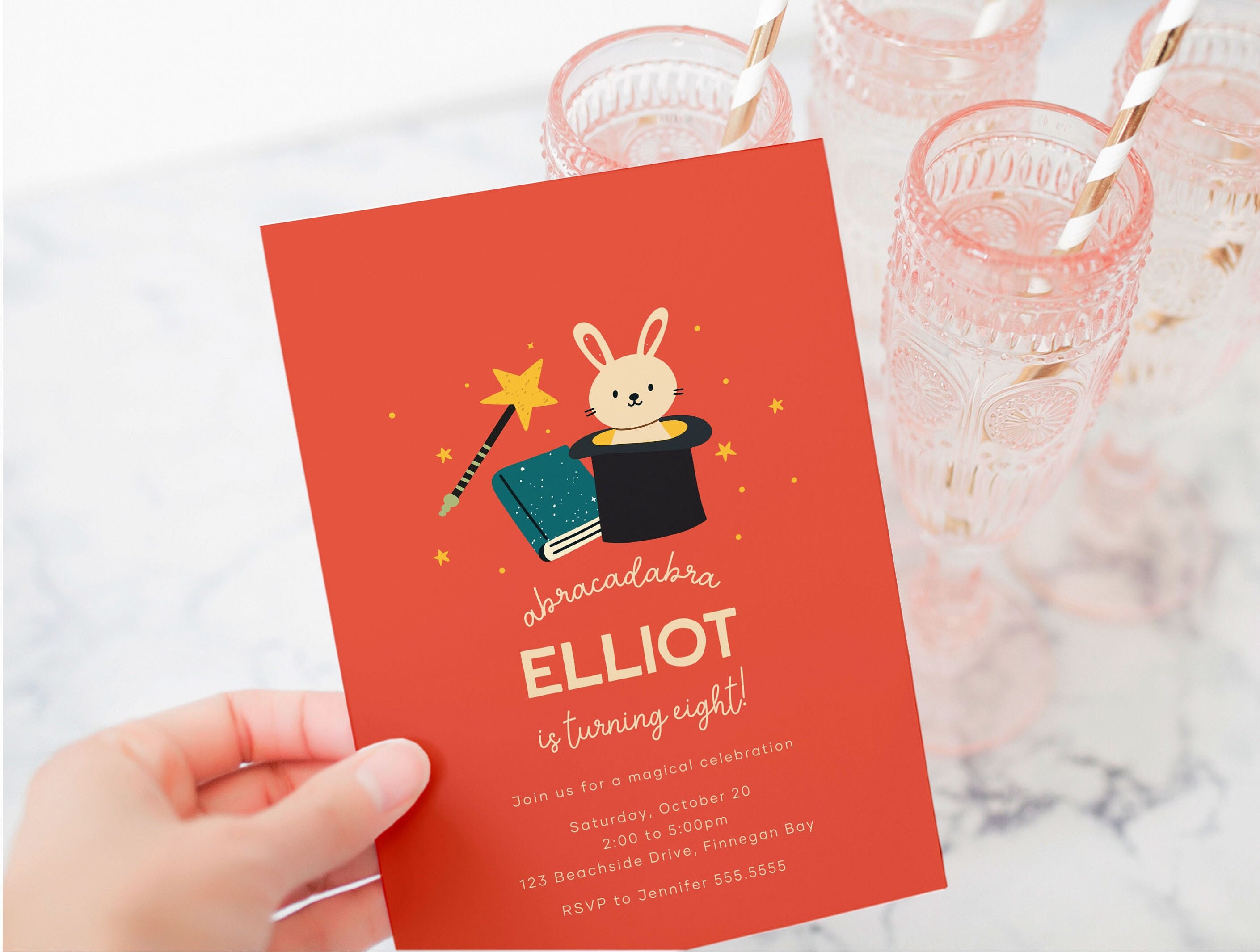Magic Show Birthday Invitation, Magician Party Invite Editable Template ...