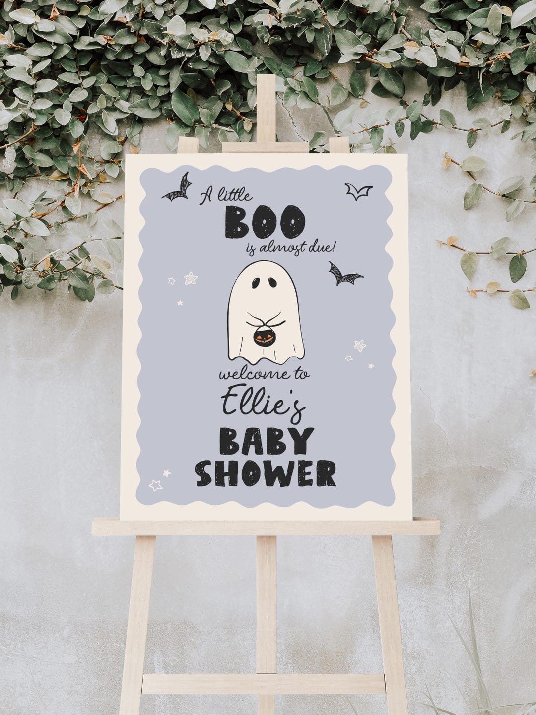 A Little Boo Baby Shower Sign, Printable Boy Baby Shower Welcome Sign ...