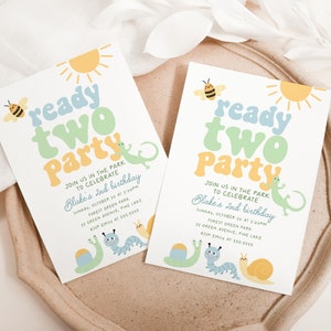 Ready Two Party Invitation, Boy 2nd Birthday Party Invitation Template ...