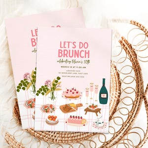 Let's Do Brunch Invitation, Modern 30th Birthday Invitation, Brunch Birthday Party Invite ...