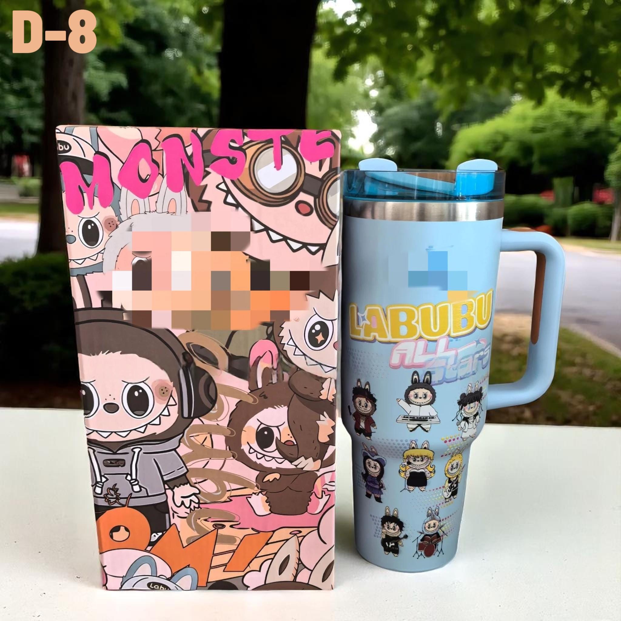 Custom Labubu Stanley Cup 40oz Water Bottle Pop Mart Labubu Cup Macaron ...