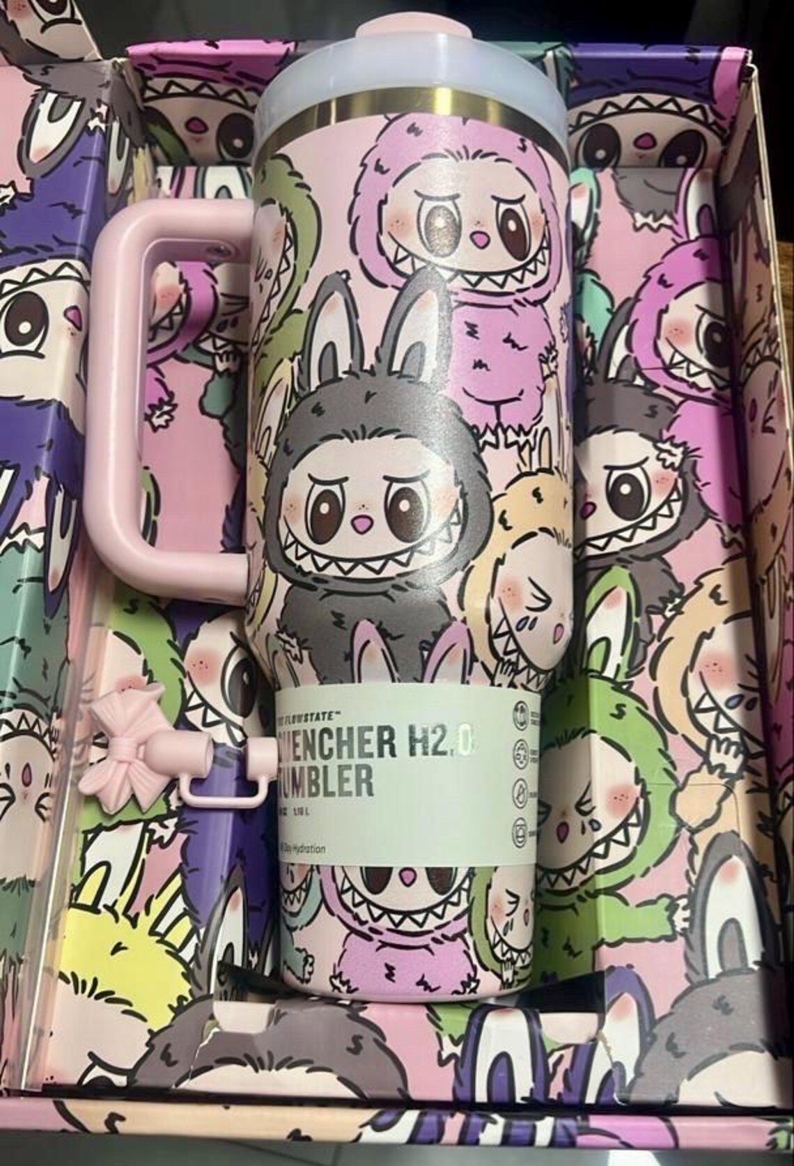 Custom Labubu Stanley Cup 40oz Cute Aesthetic Water Bottle With Straw ...
