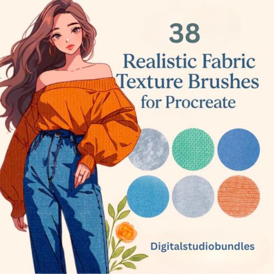 Realistic Fabric Texture Brushes for Procreate | Digital Textile Brush Set iPad Brushsets ...