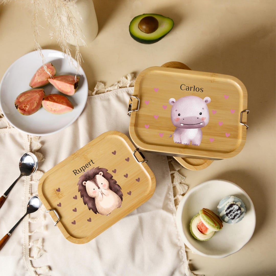 Custom Lunch Box With Name,wooden Animal Lunch Box,back to School Gifts ...