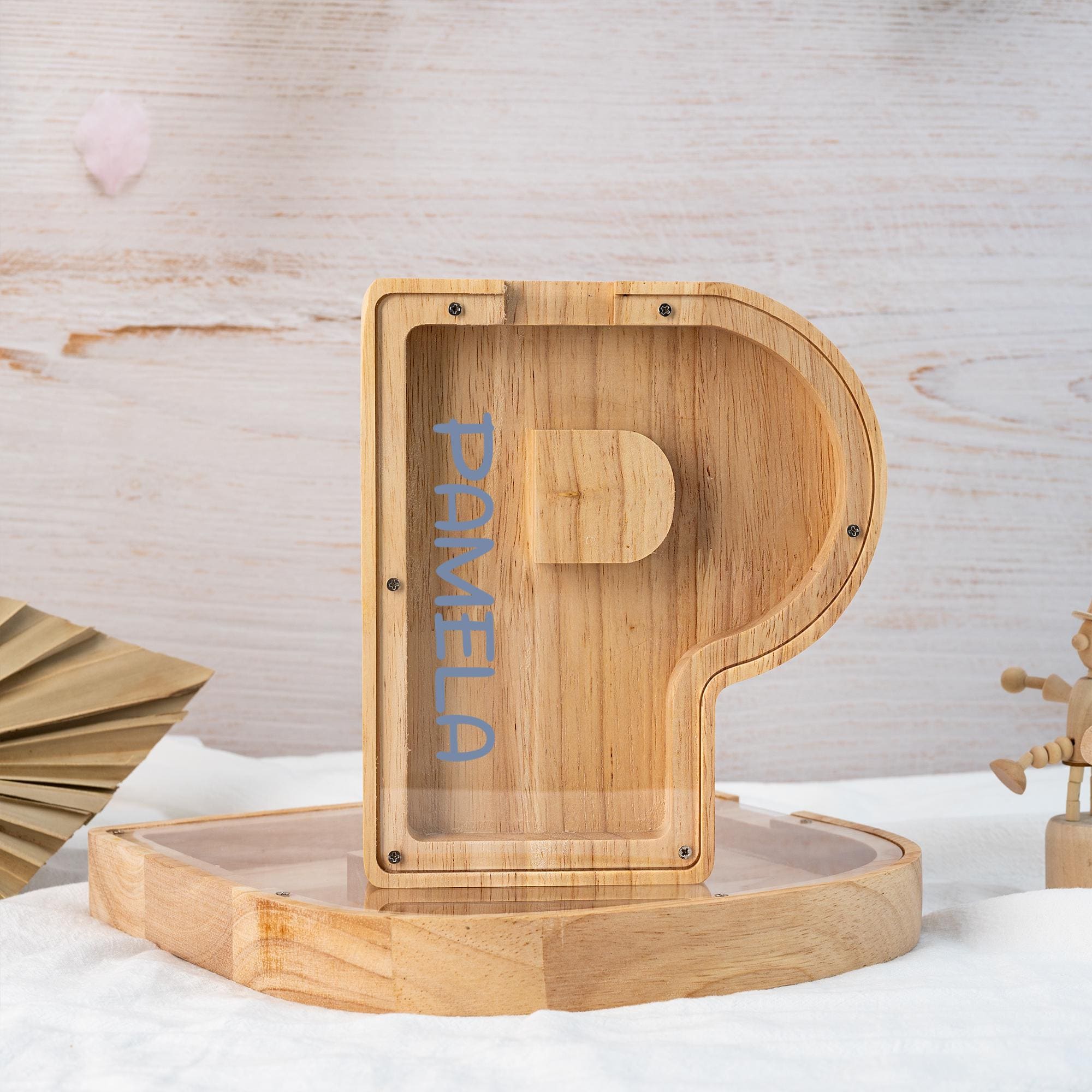 Personalized Alphabet Money Box,letter Piggy Bank,wood Name Letter Coin ...