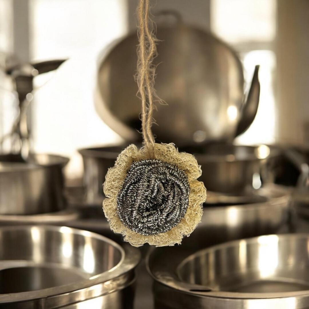 Loofah & Wire Dish Scrubber - Kabak Lifi Bulaşık Teli - Etsy