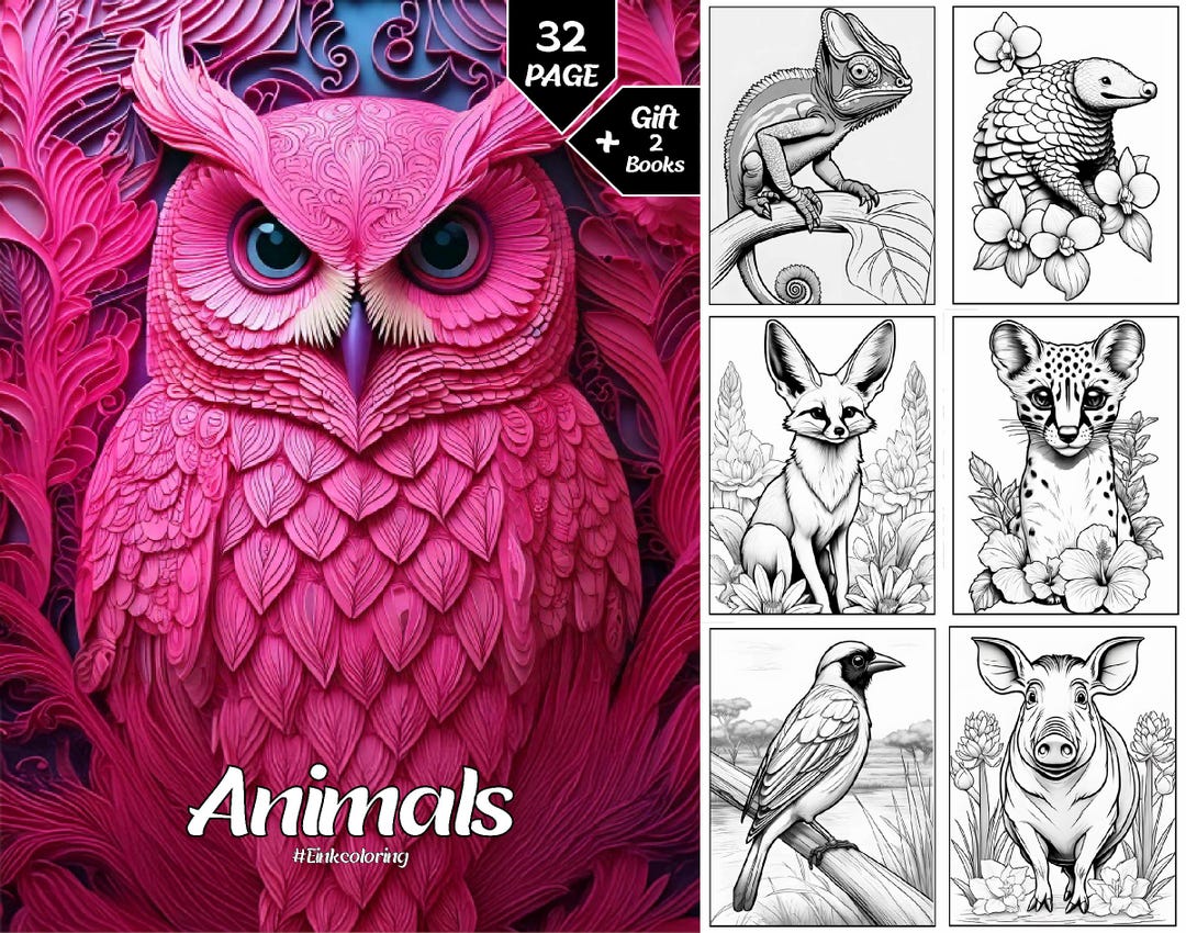 Animal Coloring, Relaxing Coloring,mindful Coloring,coloring Pages for ...