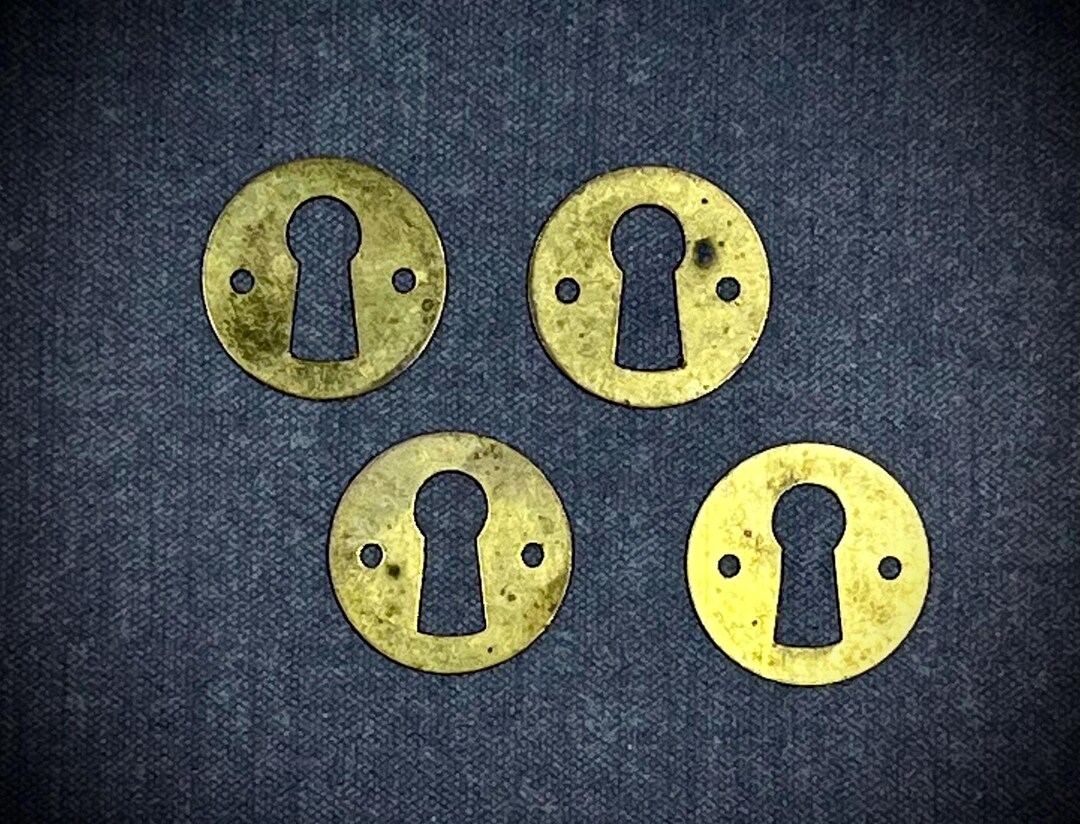 Vintage Brass Escutcheons, Keyhole, Group of 4, Furniture and Home ...
