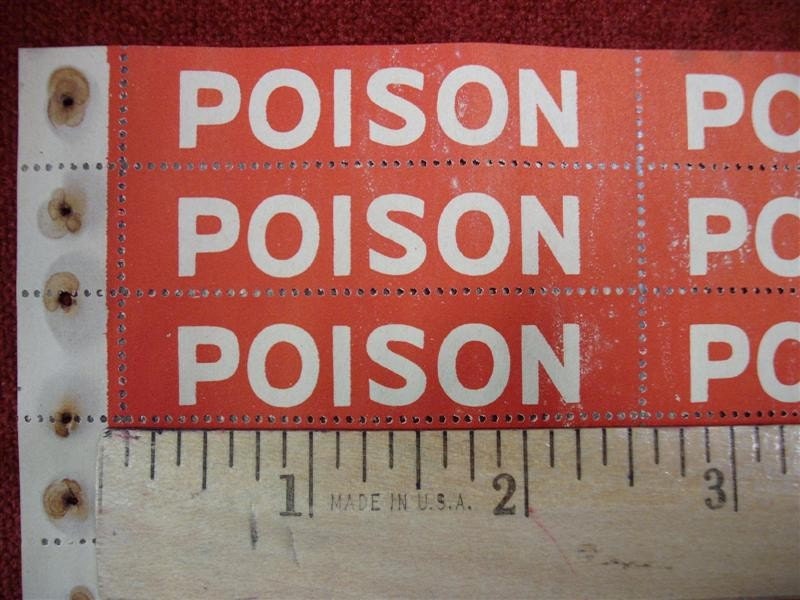 Antique Poison Labels One Sheet of WWII 15 Labels Total - Etsy