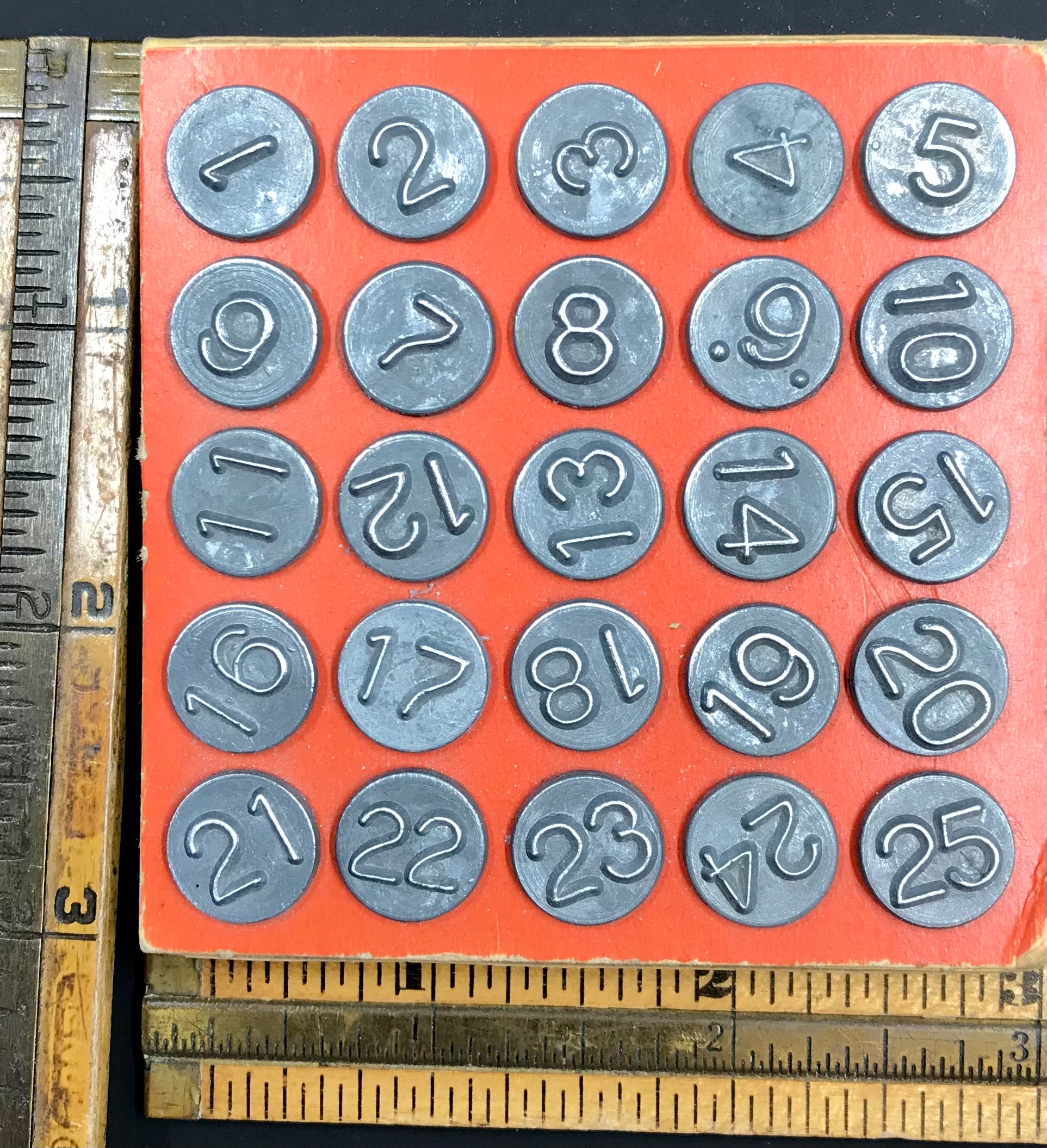 Full Set of 25 Vintage White Brass Acro Barbed Number Tacks - Etsy