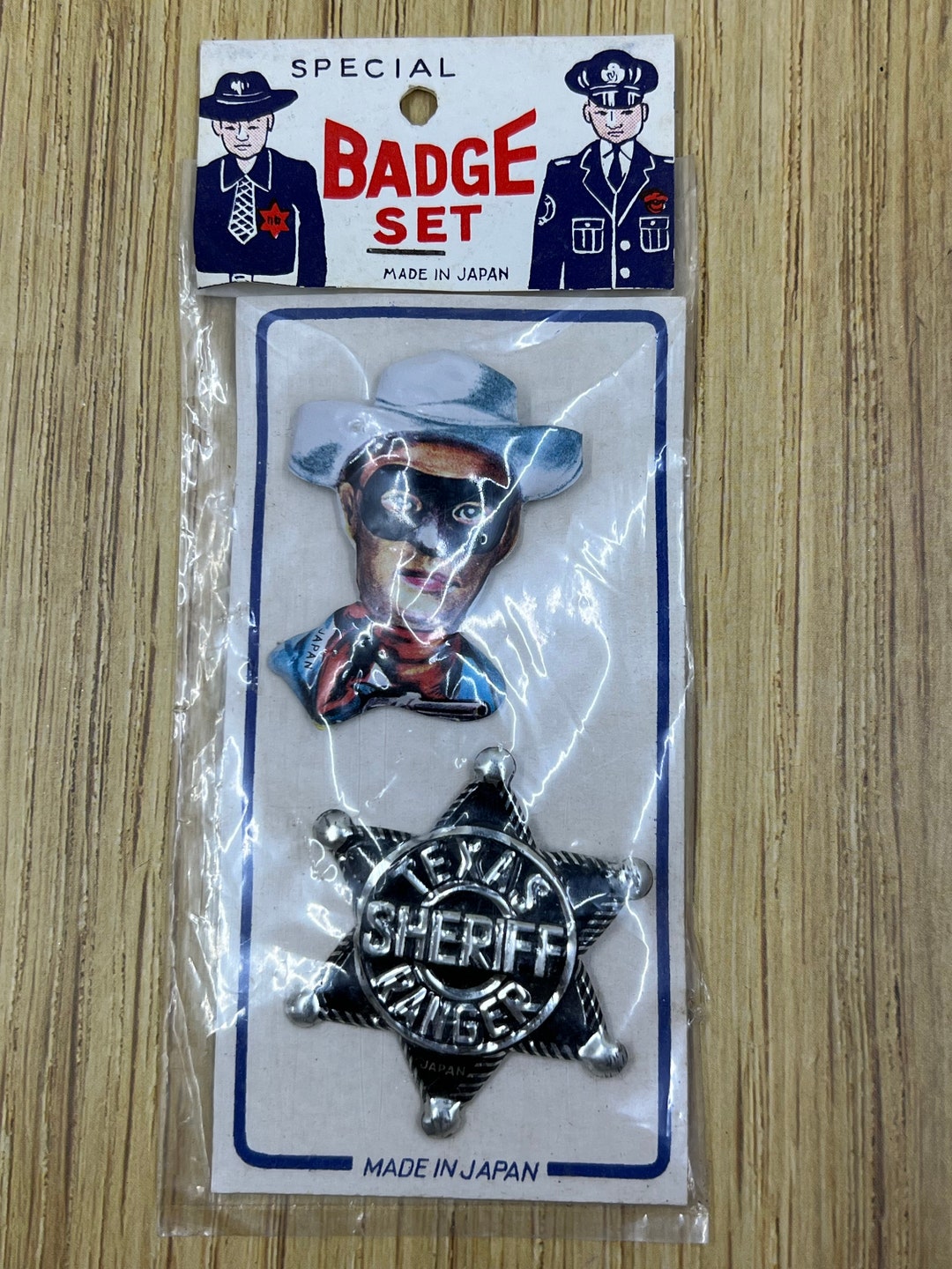Toy Tin Badge Set, Vintage Special Lightweight, Lone Ranger, Sheriff ...