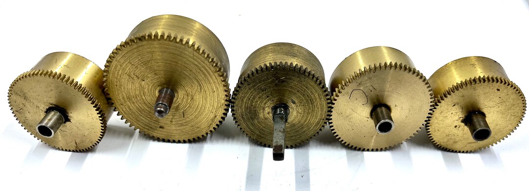 Grouping of 5 Mainsprings in Original Barrels No. 40, 42, 50, Clock ...